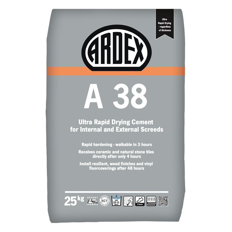 Ardex A38 Ultra Rapid Drying Cement For Internal & External Screeds ...