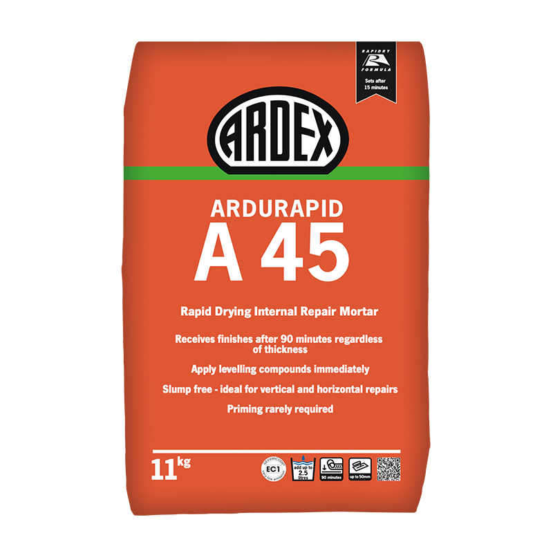 Ardex A45 Rapid Drying Internal Repair Mortar 11kg | Flooring Materials