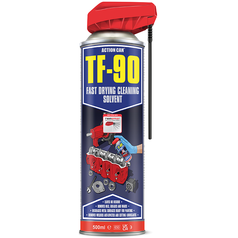 Action Can TF-90 Twin Spray Fast Drying Cleaning Solvent 500ml ...